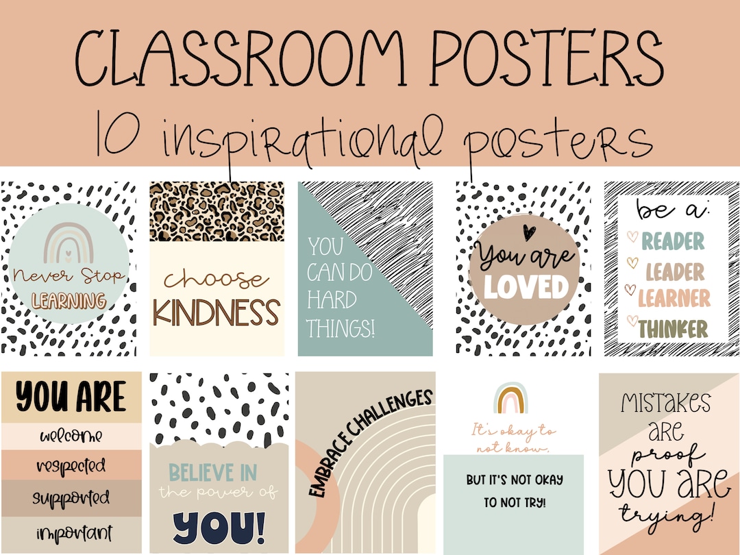 Instant Download Inspirational Classroom Posters - Etsy Canada