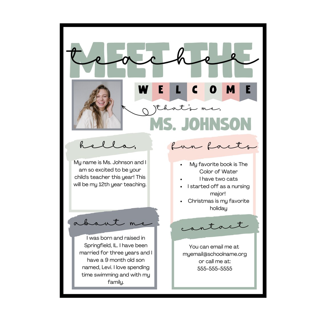 LIFETIME ACCESS Meet the Teacher Printable Editable Meet the Teacher ...