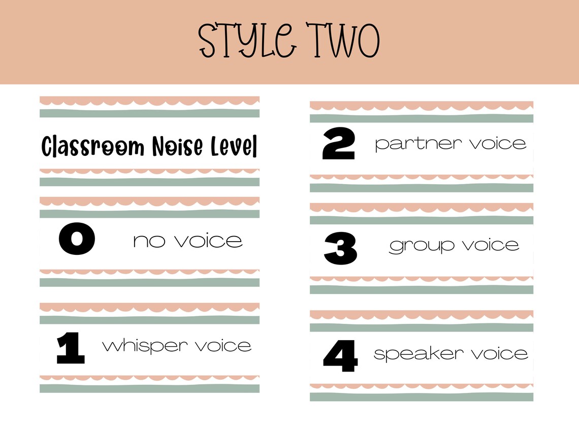 Instant Download Classroom Noise Level Behavior Management - Etsy