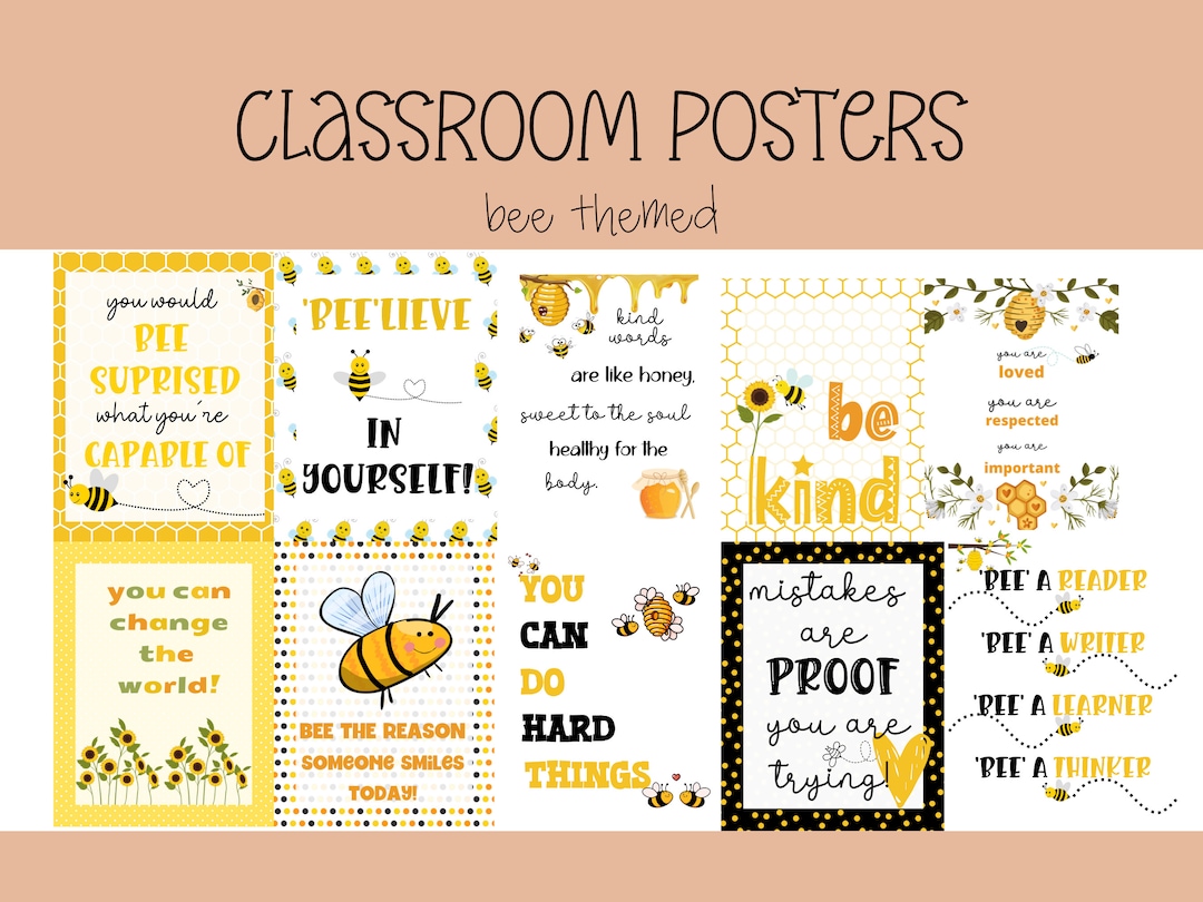 WALL ART Instant Download Classroom Motivational Poster Bee Theme ...