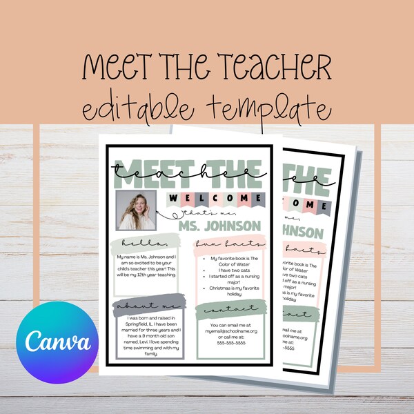 Meet the Teacher Canva - Etsy