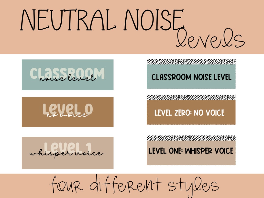 Instant Download Noise Levels Labels Classroom Labels Neutral Classroom ...