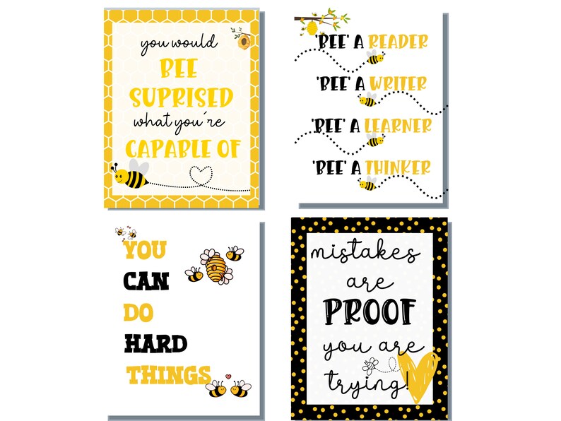 WALL ART Instant Download Classroom Motivational Poster Bee Theme ...