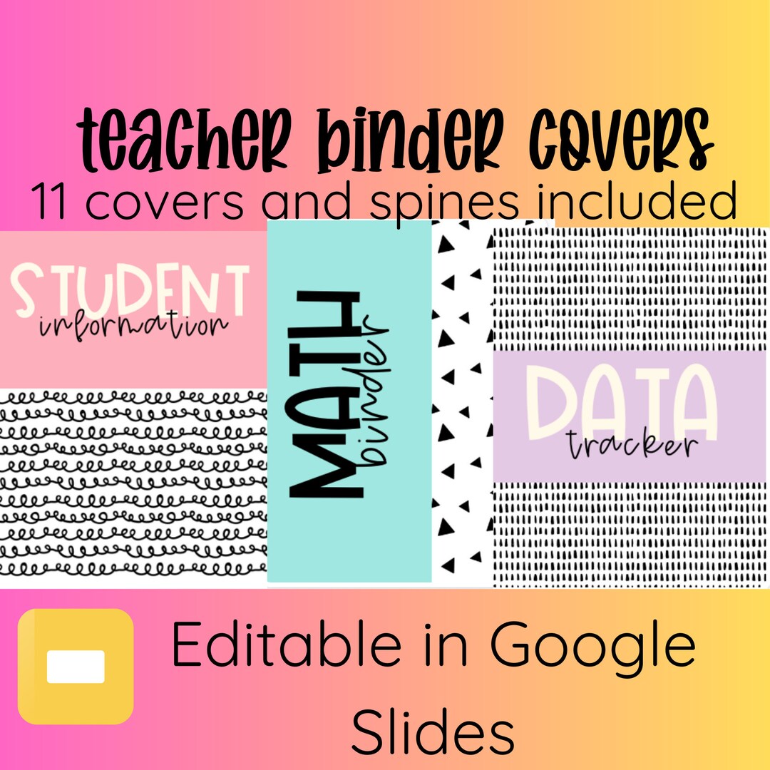 Editable Lifetime Access Instant Download Candy Pastel Binder Covers ...