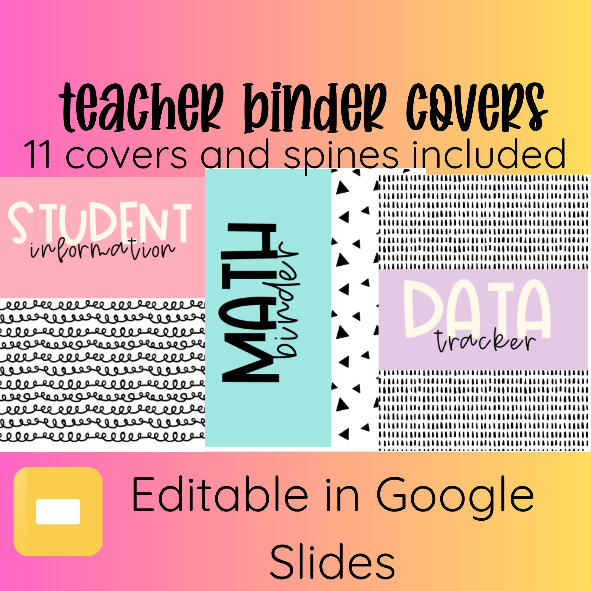 Editable Lifetime Access Instant Download Candy Pastel Binder Covers ...