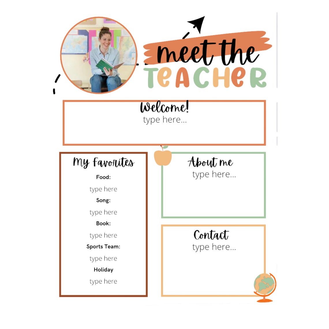 Meet the Teacher Template Minimalist Template Earth Tones Back to ...