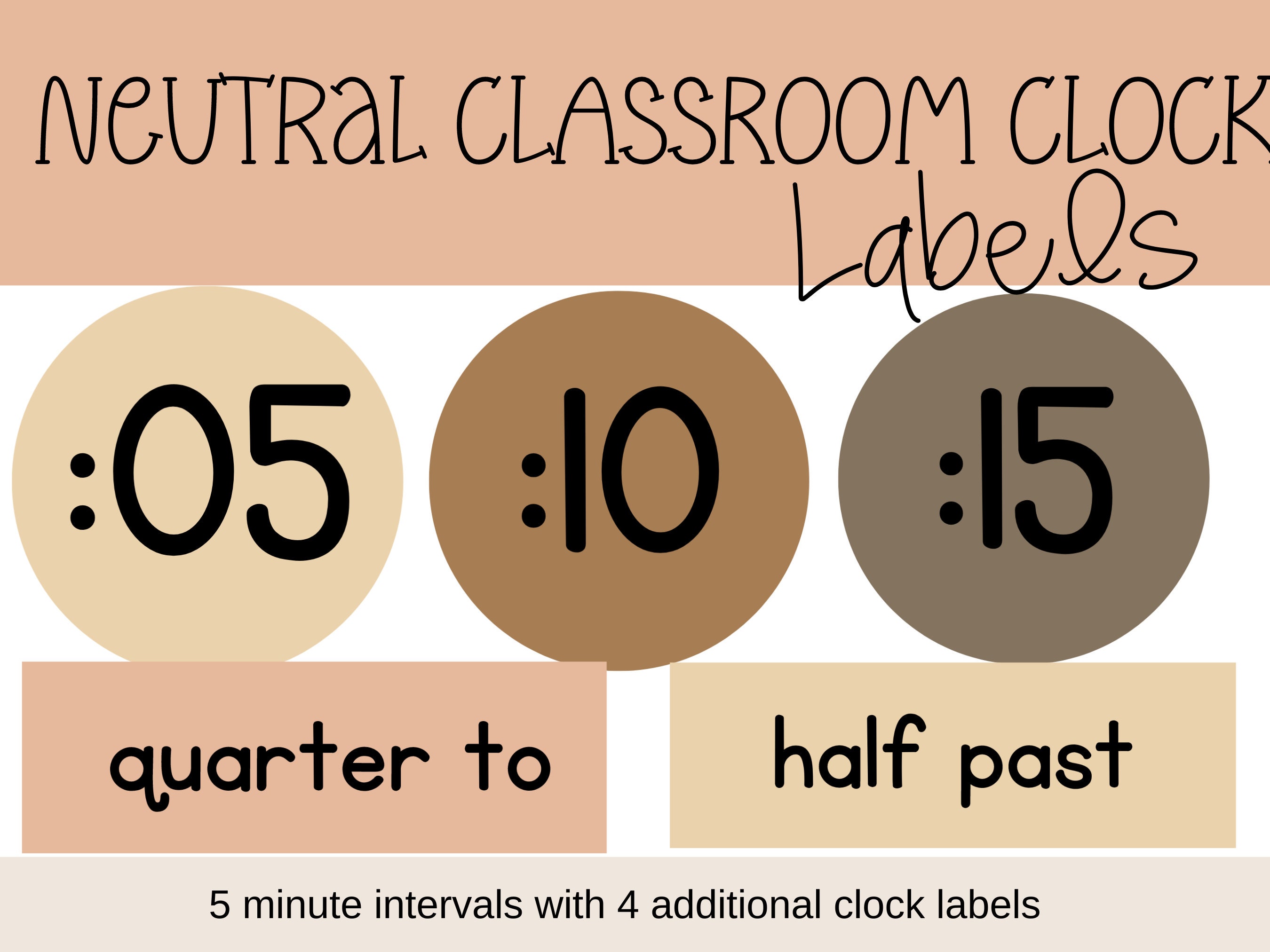 Instant Download Classroom Clock Labels - Etsy