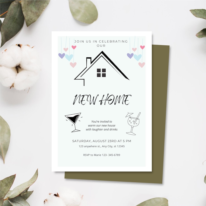 Simple House Warming Party Invitation, Modern Housewarming Party Invite ...
