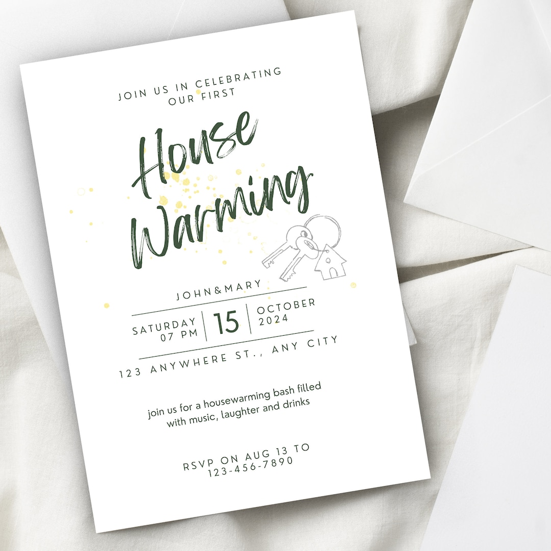 House Warming Party Invitation Template, House Moving, Editable ...