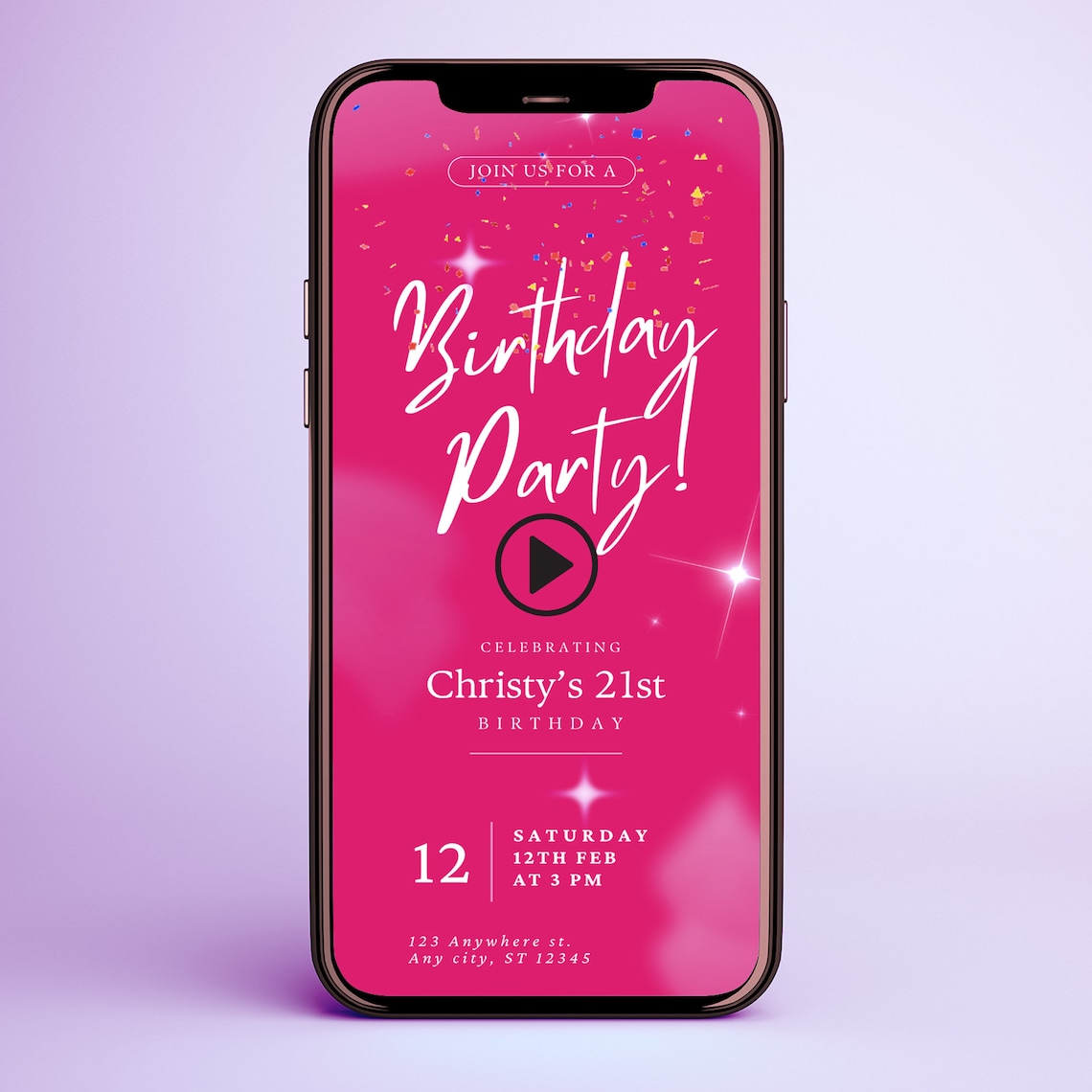 Animated Birthday Video Invitation, Editable Template, Electronic ...