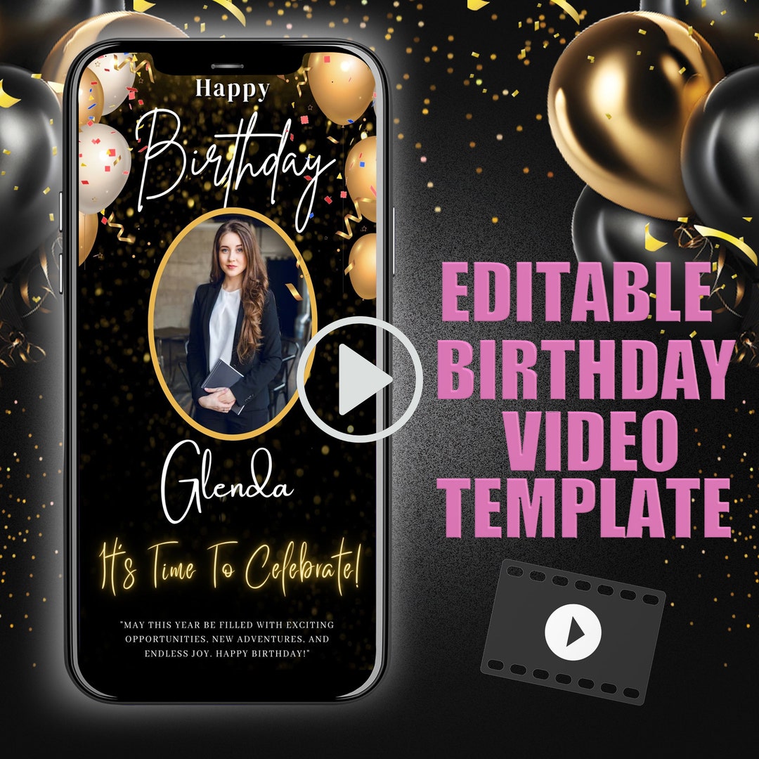 Video Birthday Greetings, Animated Elegant Happy Birthday Greetings ...