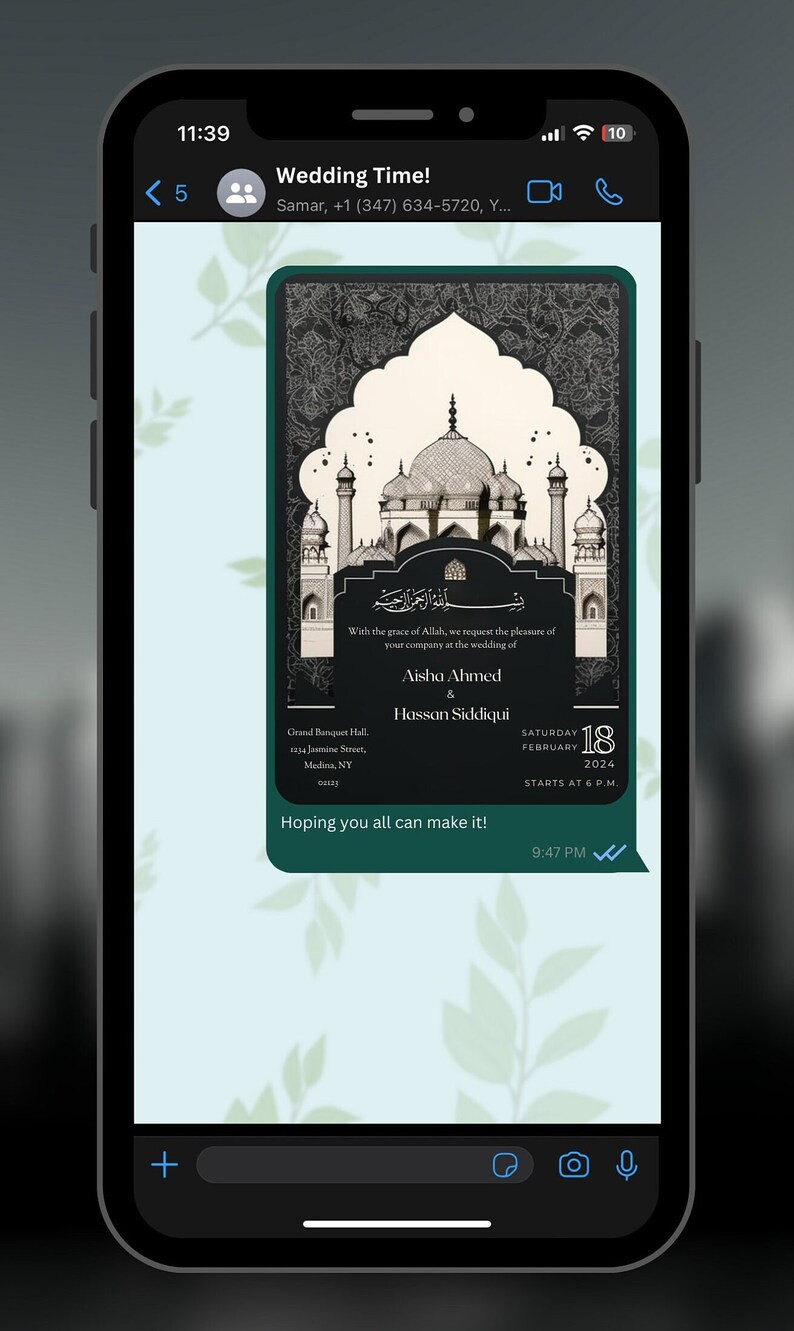 Islamic Wedding Invitation Canva Template - Etsy