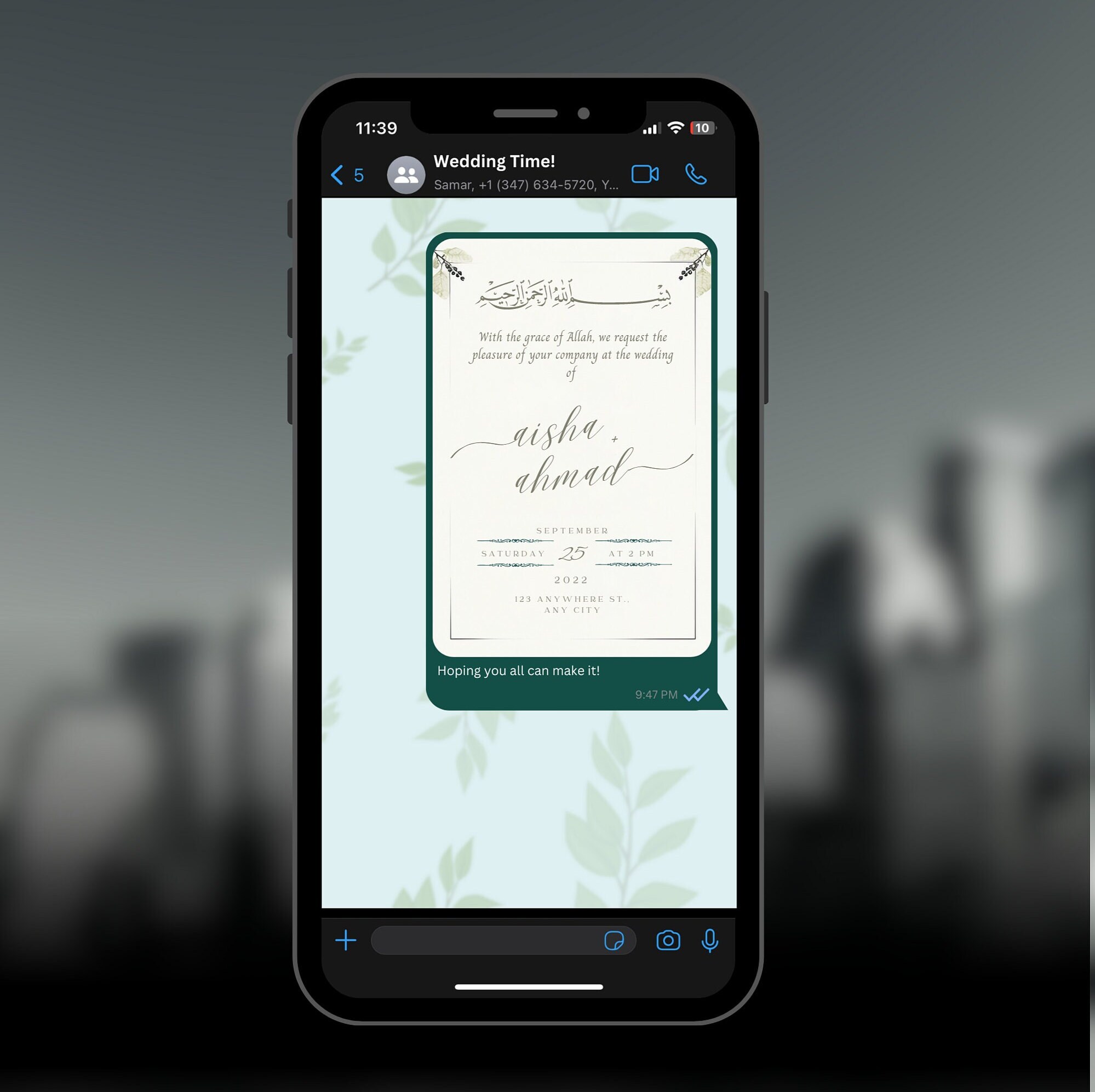 Islamic Wedding Invite Canva Template - Etsy