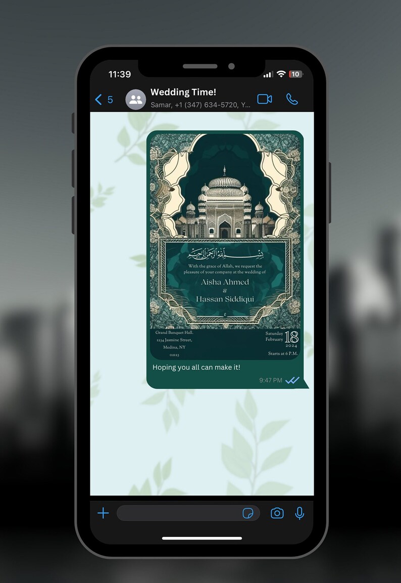 Islamic Wedding Invitation Canva Template - Etsy