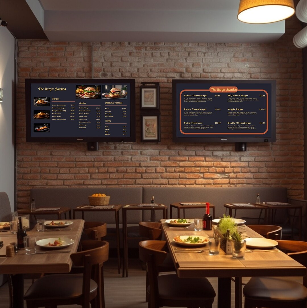 Tv Menu Board Template TV Menu Board Burger Menu Canva - Etsy Australia