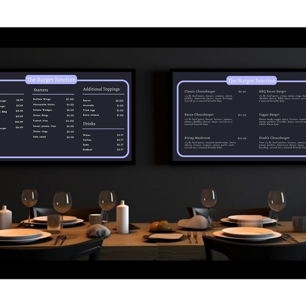 Tv Menu Template - Etsy