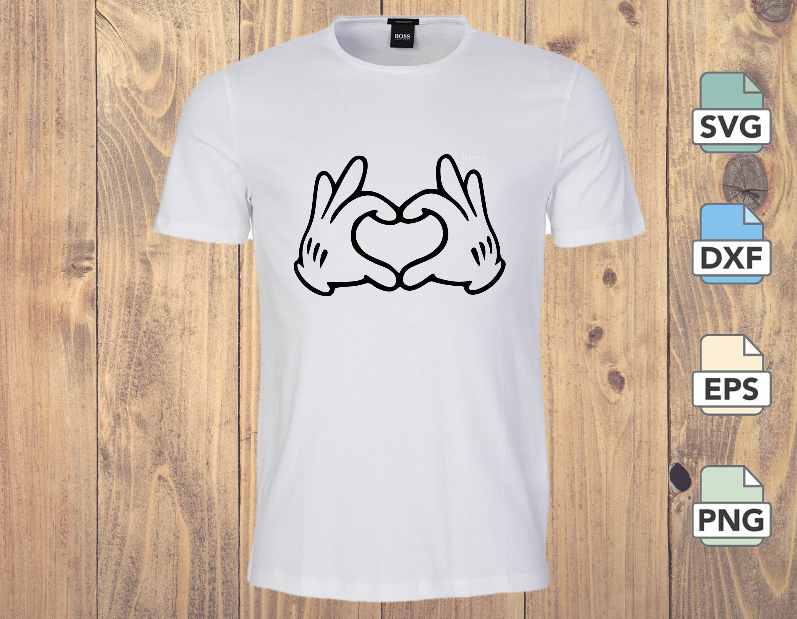 Mickey SVG Cut File Mickey Heart Hands SVG File for Silhouette - Etsy