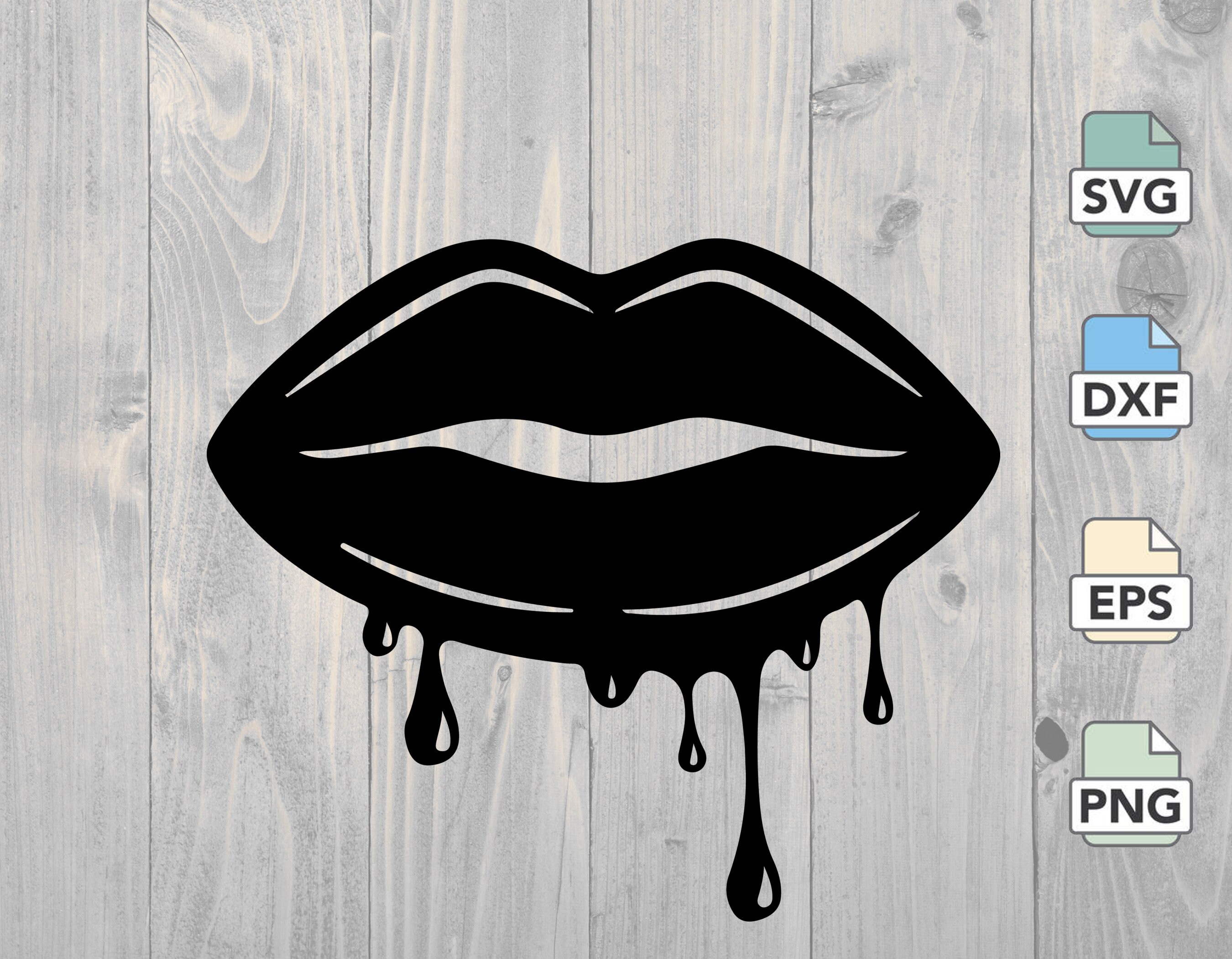 Lips SVG File, Dripping Lips SVG Cut File, Silhouette, Cricut, Digital ...