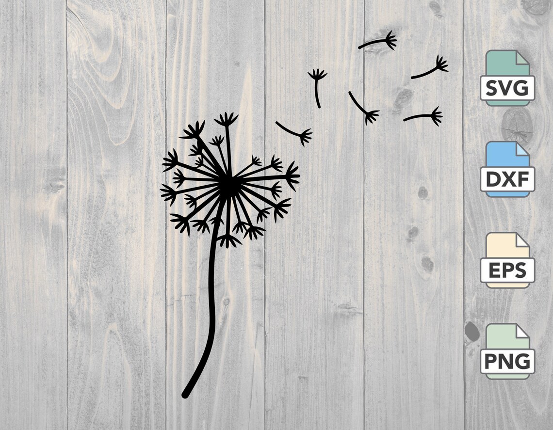Dandelion SVG Cut File Blowing Dandelion SVG File for Silhouette Cricut ...