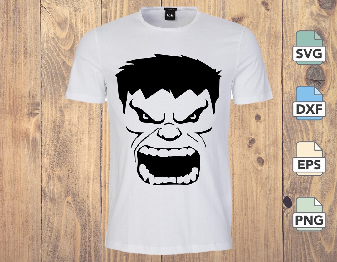 Hulk Face SVG Cricut, Marvel Hulk Face Silhouette SVG File, Digital ...