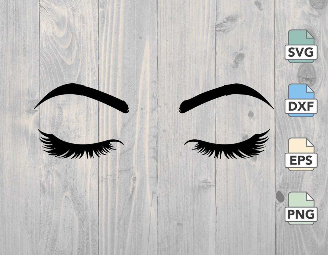 Eyelashes SVG Cut File Eyebrows SVG File for Silhouette Cricut Digital ...