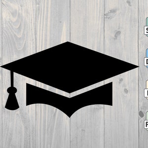 Graduation Cap SVG File, Silhouette Graduation Cap SVG, Silhouette ...