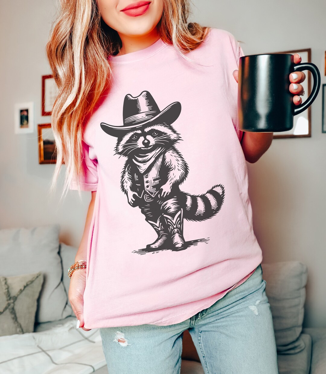 Vintage Cowboy Racoon Shirt, Funny Western Trash Panda Tee, Weirdcore ...