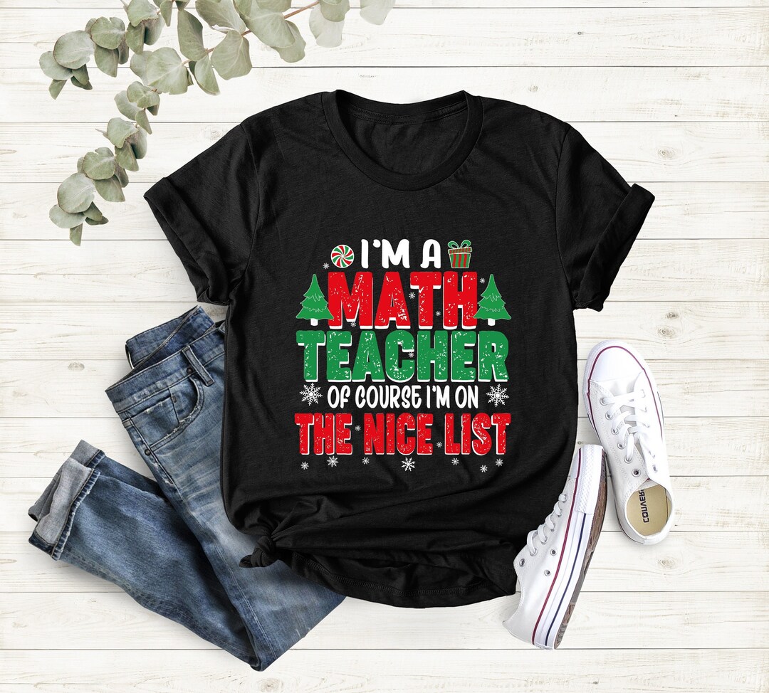 Math Teacher Shirt, Math Teacher Christmas Shirt, Math Christmas Tree ...