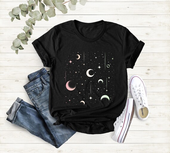 Celestial Shirt Moon Graphic T-shirt Moon Phase Astrology - Etsy