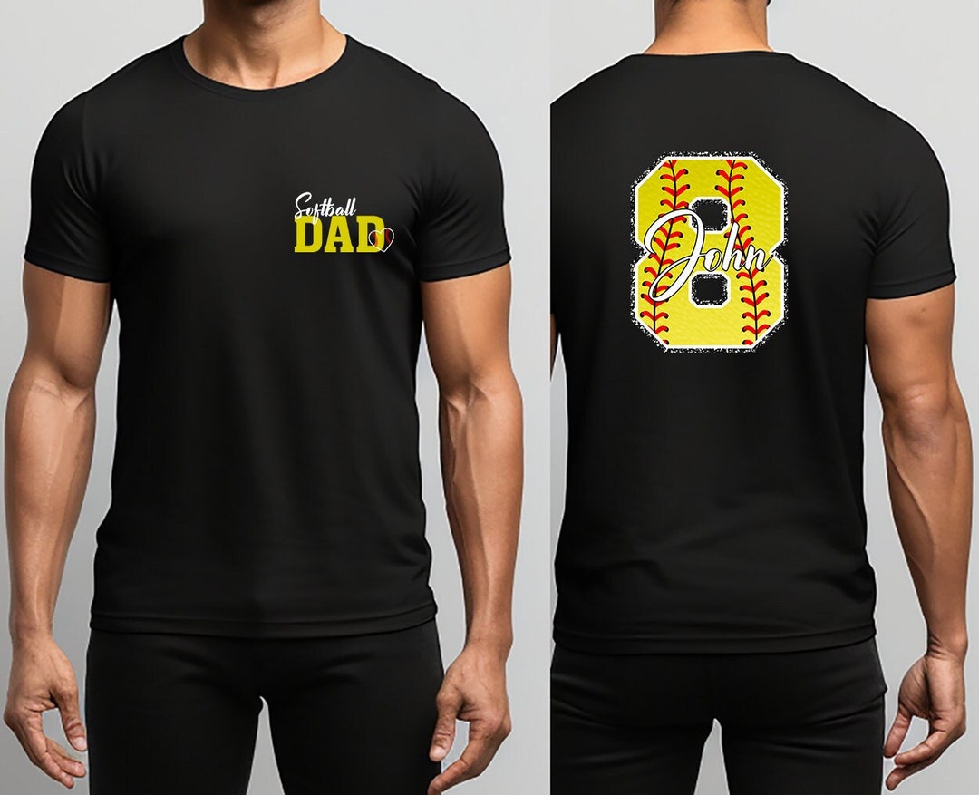 Personalized Softball Dad Shirt, Custom Softball Dad Shirt, Customized Dad Gifts, Gift for Dad ...