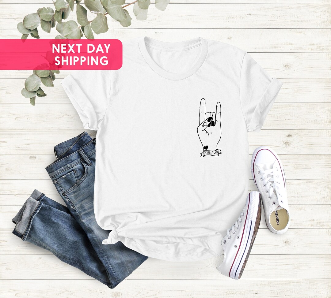 Girl Power Rock Sign T-shirt, Girl Power T-shirt, Feminist T-shirt ...