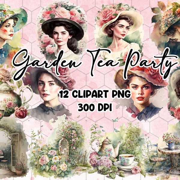 Garden Tea Party Clipart - Etsy