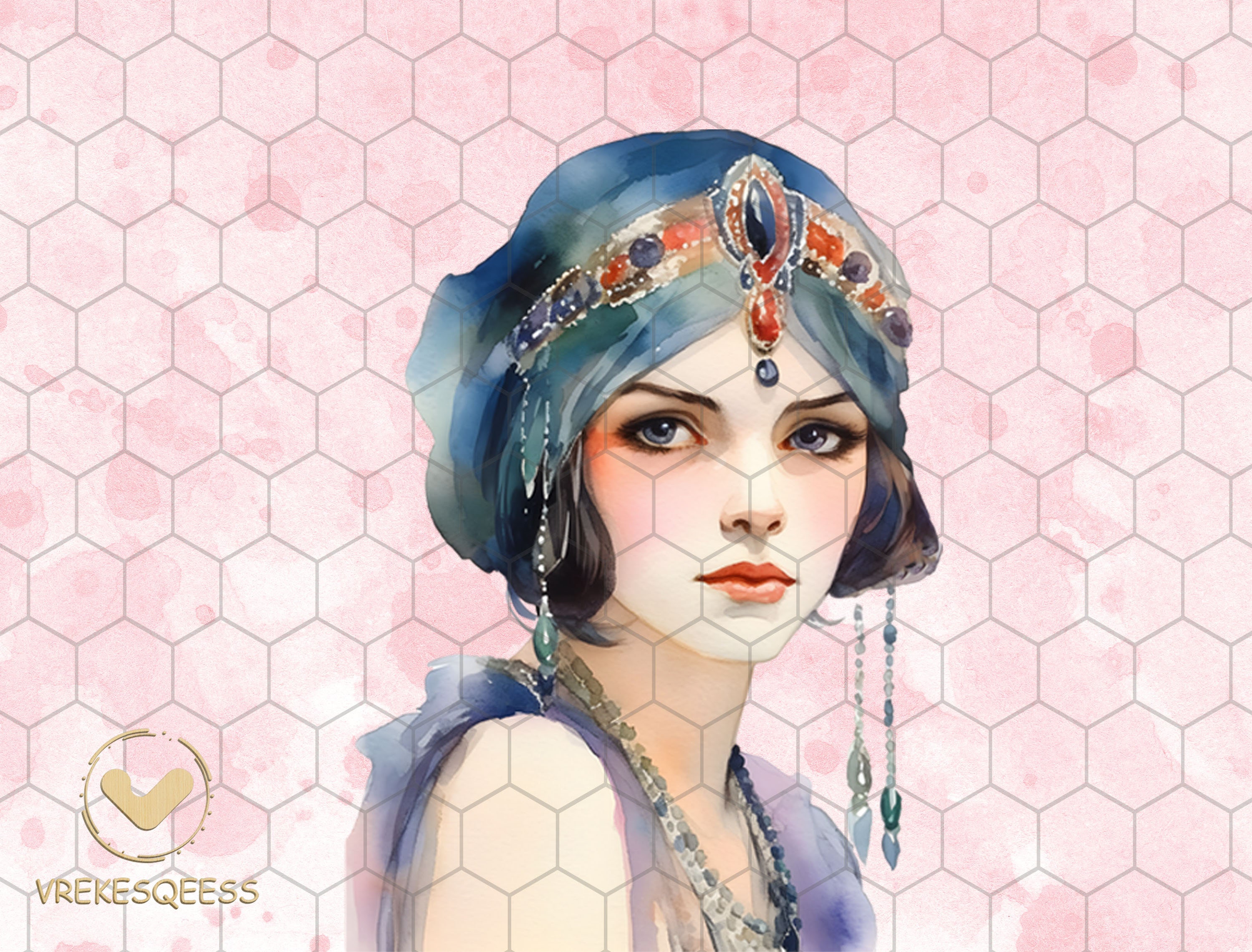 Watercolor Vintage Flapper Girl Clipart 1920s PNG 1920s - Etsy