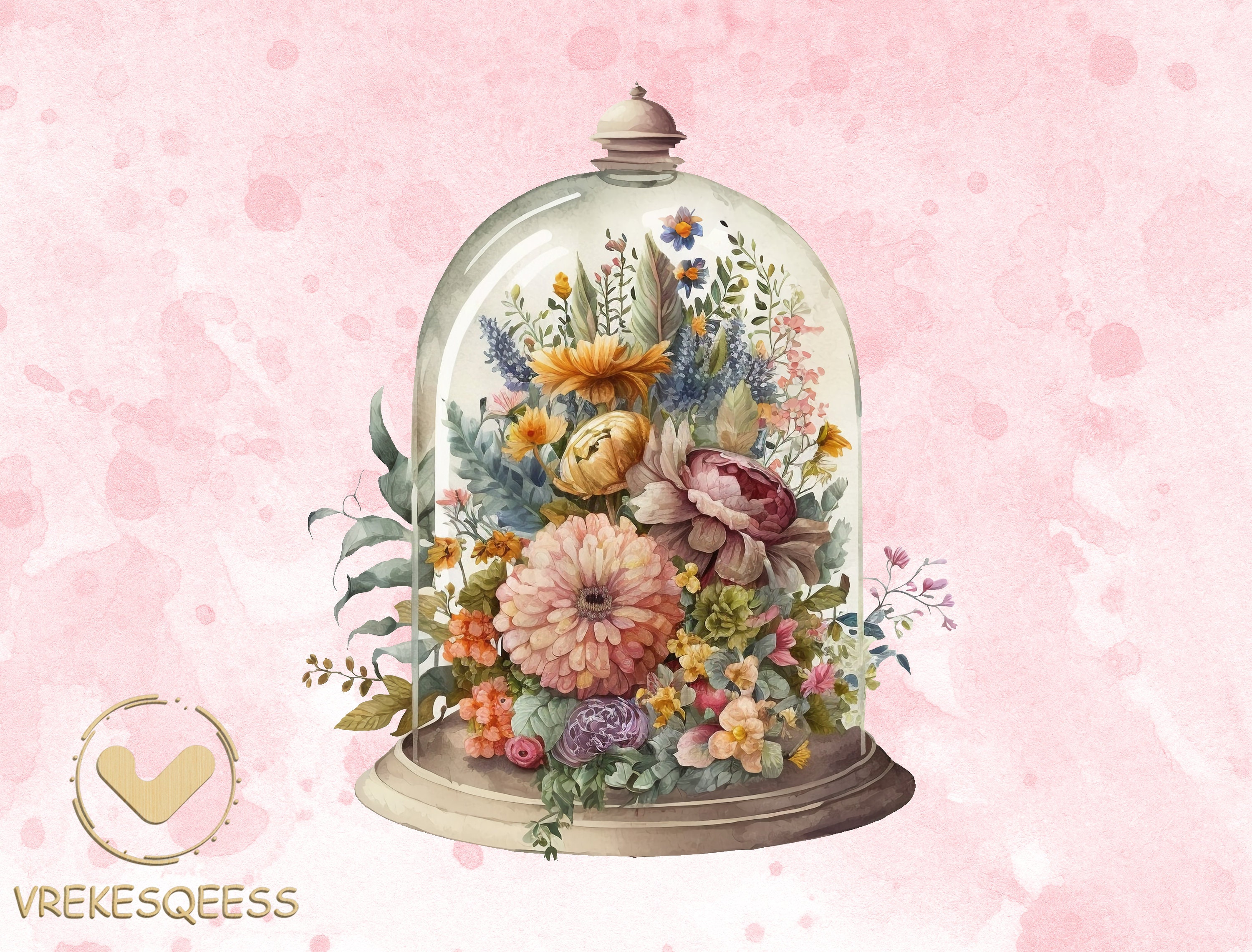 Watercolor Floral Bell Jar Clipart PNG floral Bell Jar - Etsy Australia
