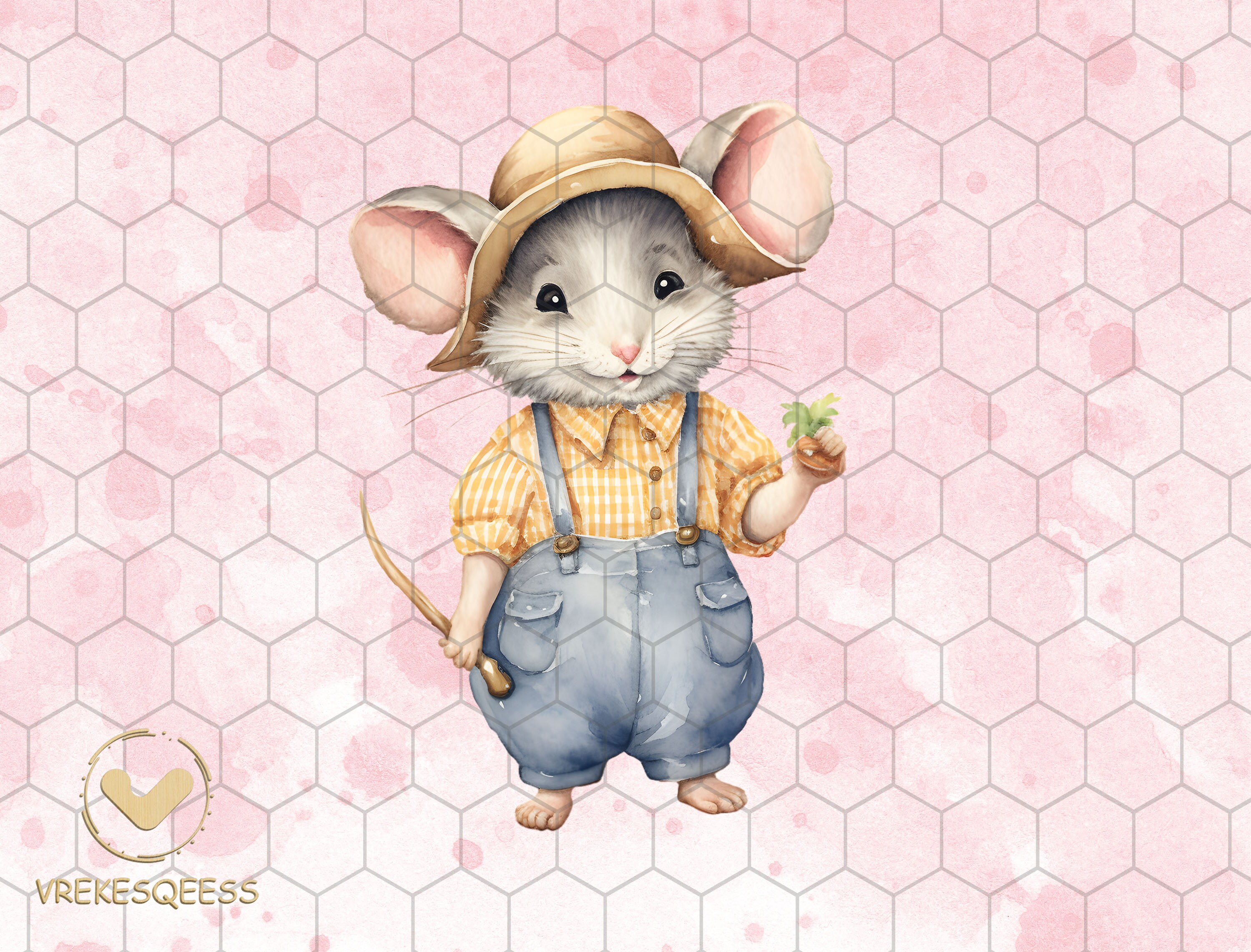 Watercolor Vintage Farm Mice Clipart Farm Mouse PNG Vintage - Etsy