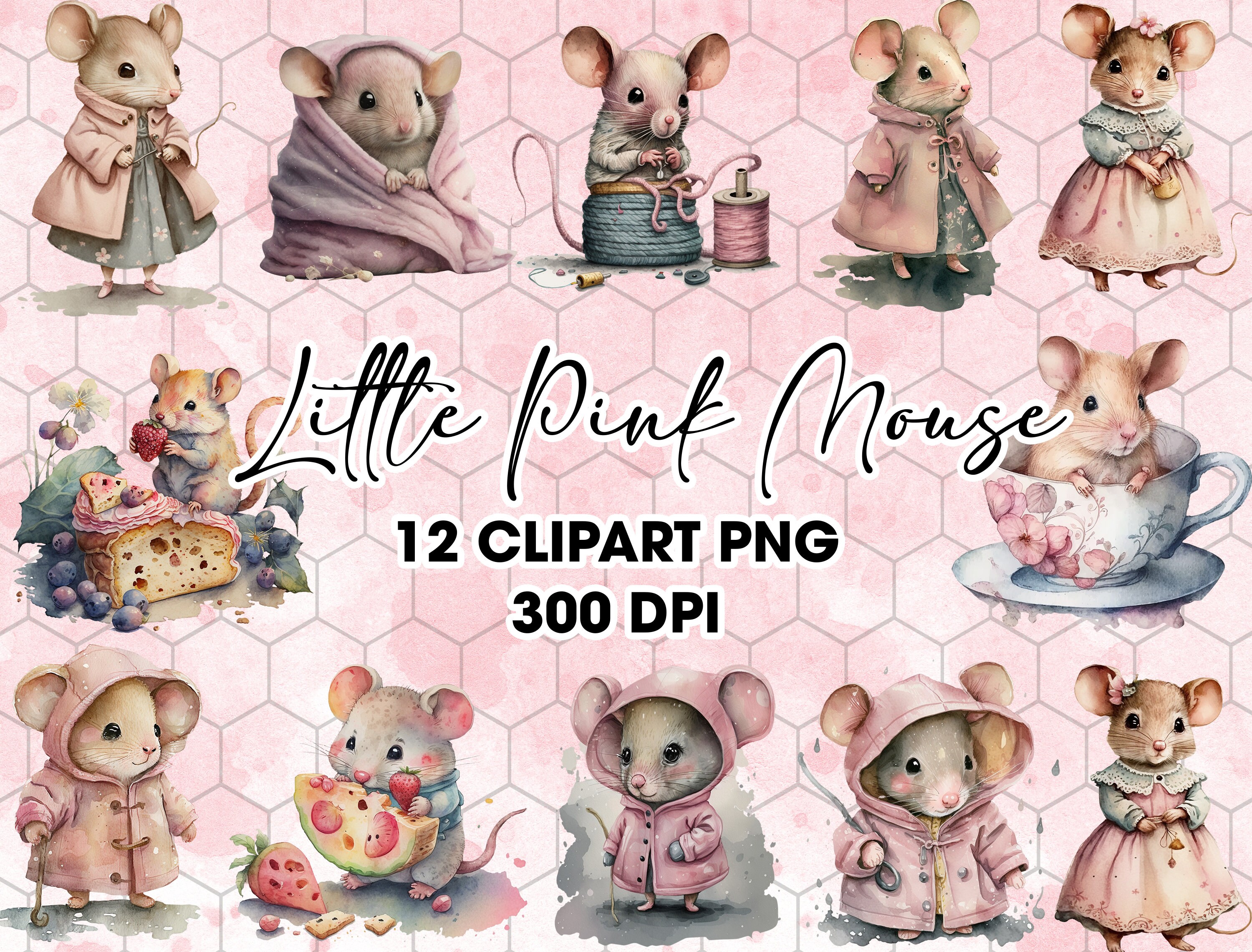 Pink Mouse Clip Art