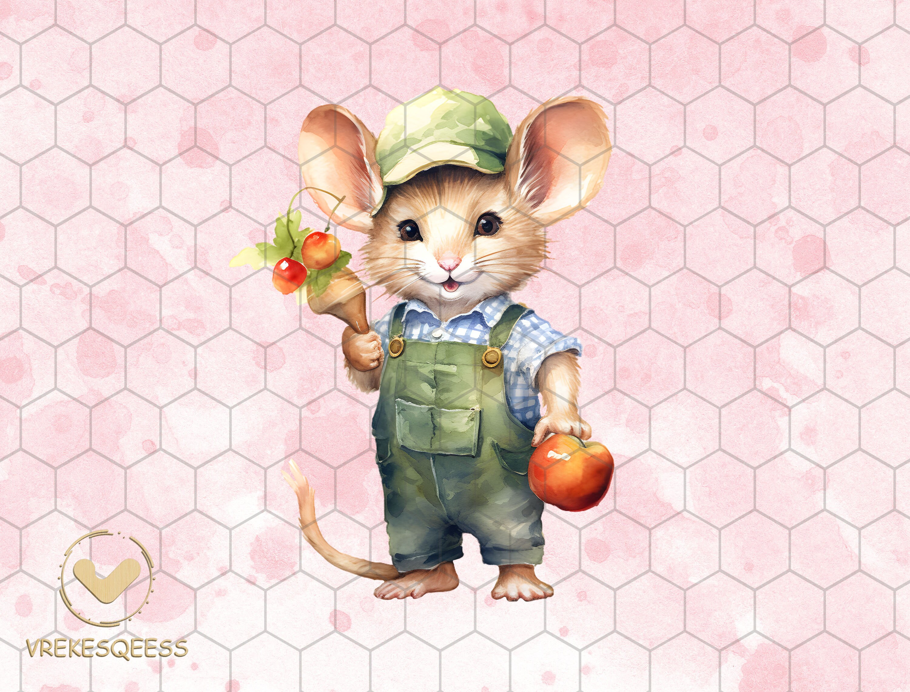 Watercolor Vintage Farm Mice Clipart Farm Mouse PNG Vintage - Etsy