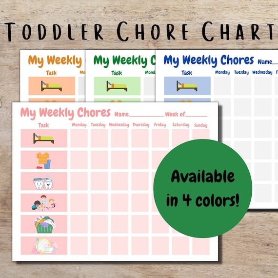 Toddler Chore Chart Chore Chart Toddler Reward Chart | Etsy