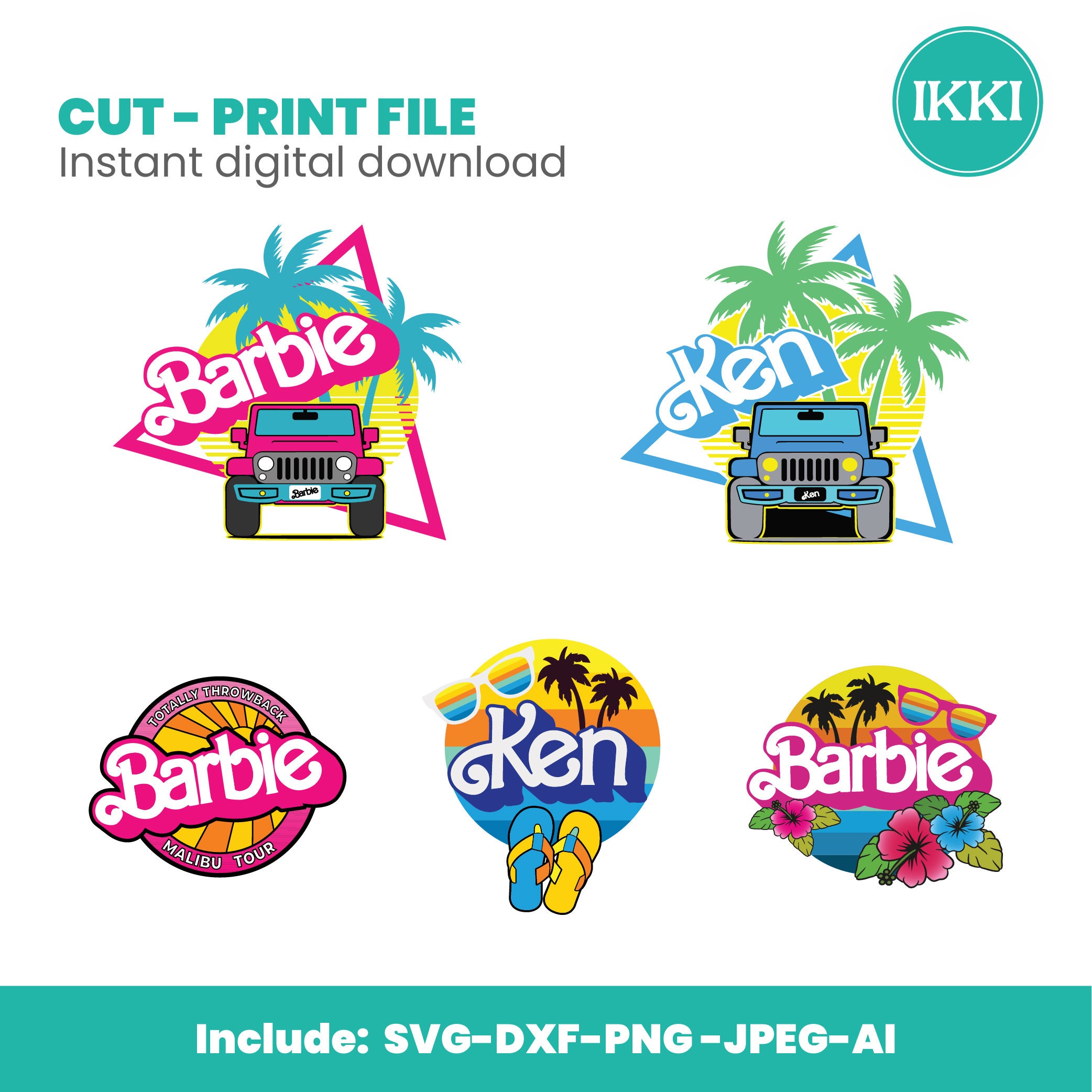 Barbie, Ken, Digital Files, Cut Files, PNG, JPG, SVG, Instant Download ...
