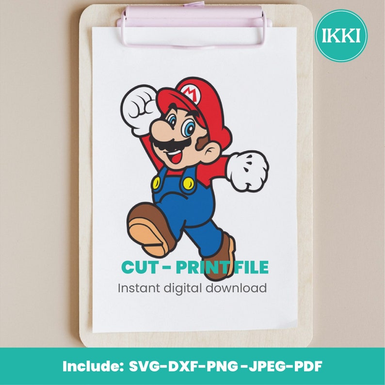 Super Mario, Mario Bros, Cut Files, DXF, SVG, PNG, Pdf, Jpg, Cricut ...