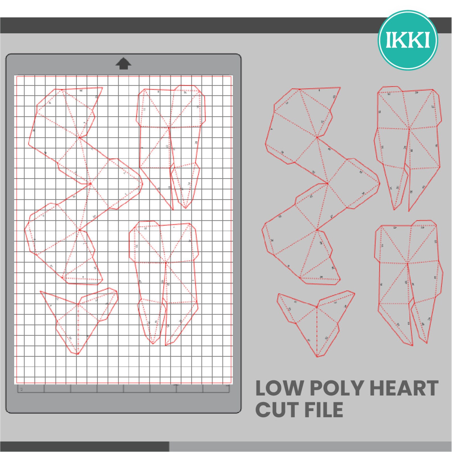 Low Poly Heart Papercraft, 3D Heart, Heart for Gift, Valentines Day ...