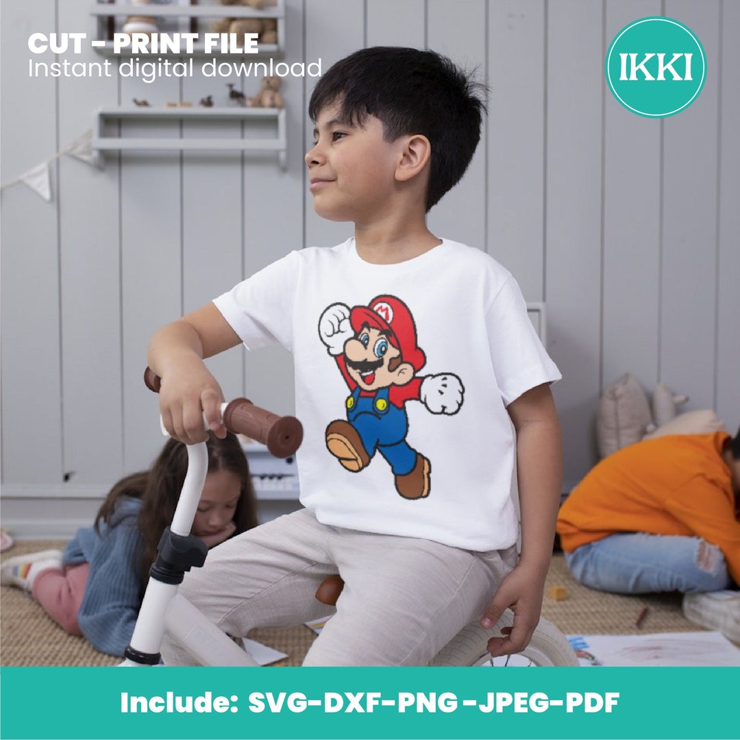 Super Mario, Mario Bros, Cut Files, DXF, SVG, PNG, Pdf, Jpg, Cricut ...