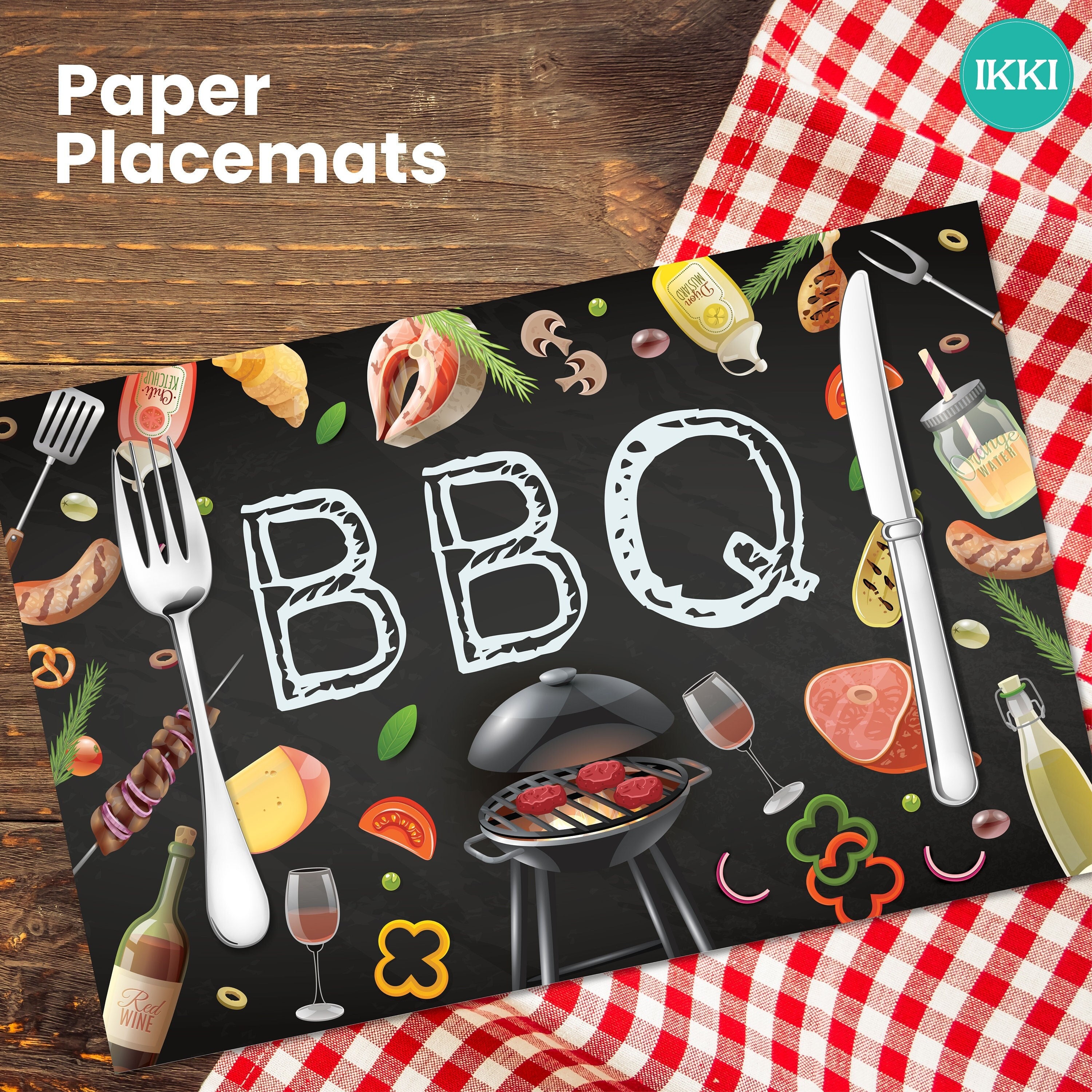 Paper Placemats, BBQ, Garden Decor, BBQ Birthday Details, Details for ...