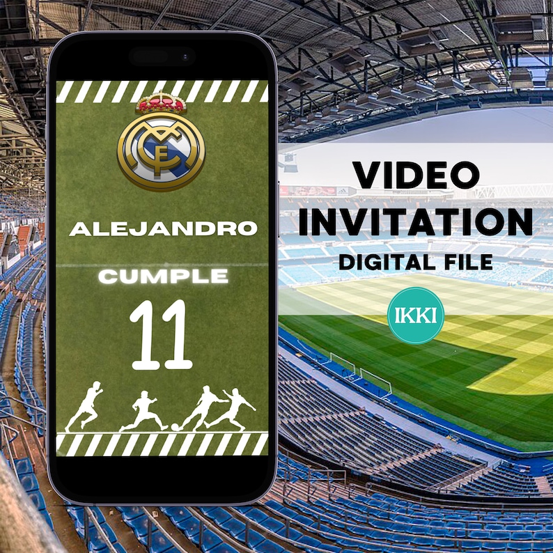Real Madrid Digital Invitation, Football, Birthday, Celebration Soccer ...