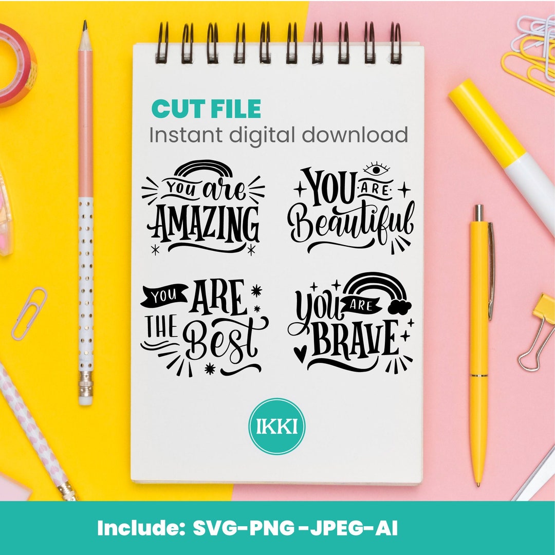 Custom Inspirational Quotes SVG, Motivational Saying Bundle, Inspiring ...