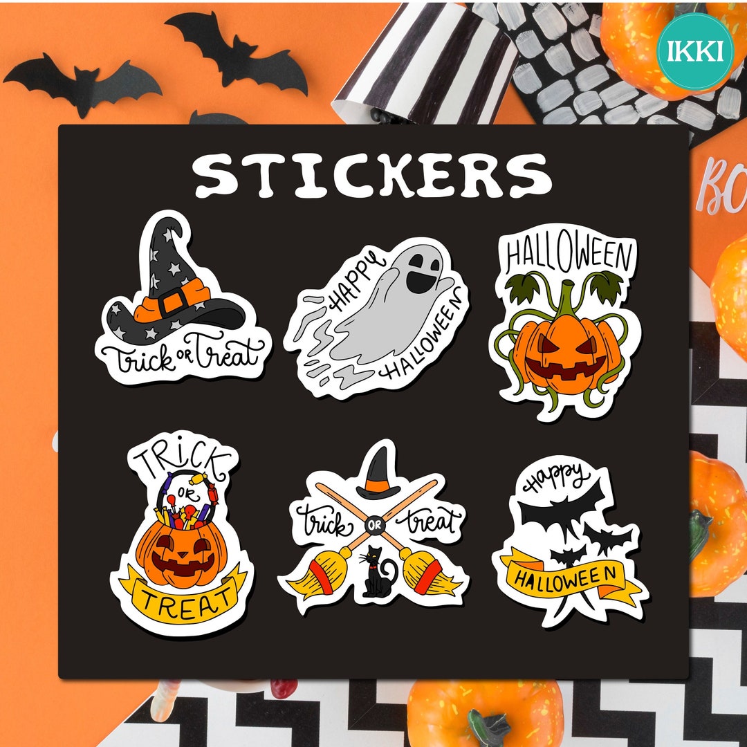 Halloween Digital Stickers, Clipart, Jpg, Png, Trick or Treat, Happy ...