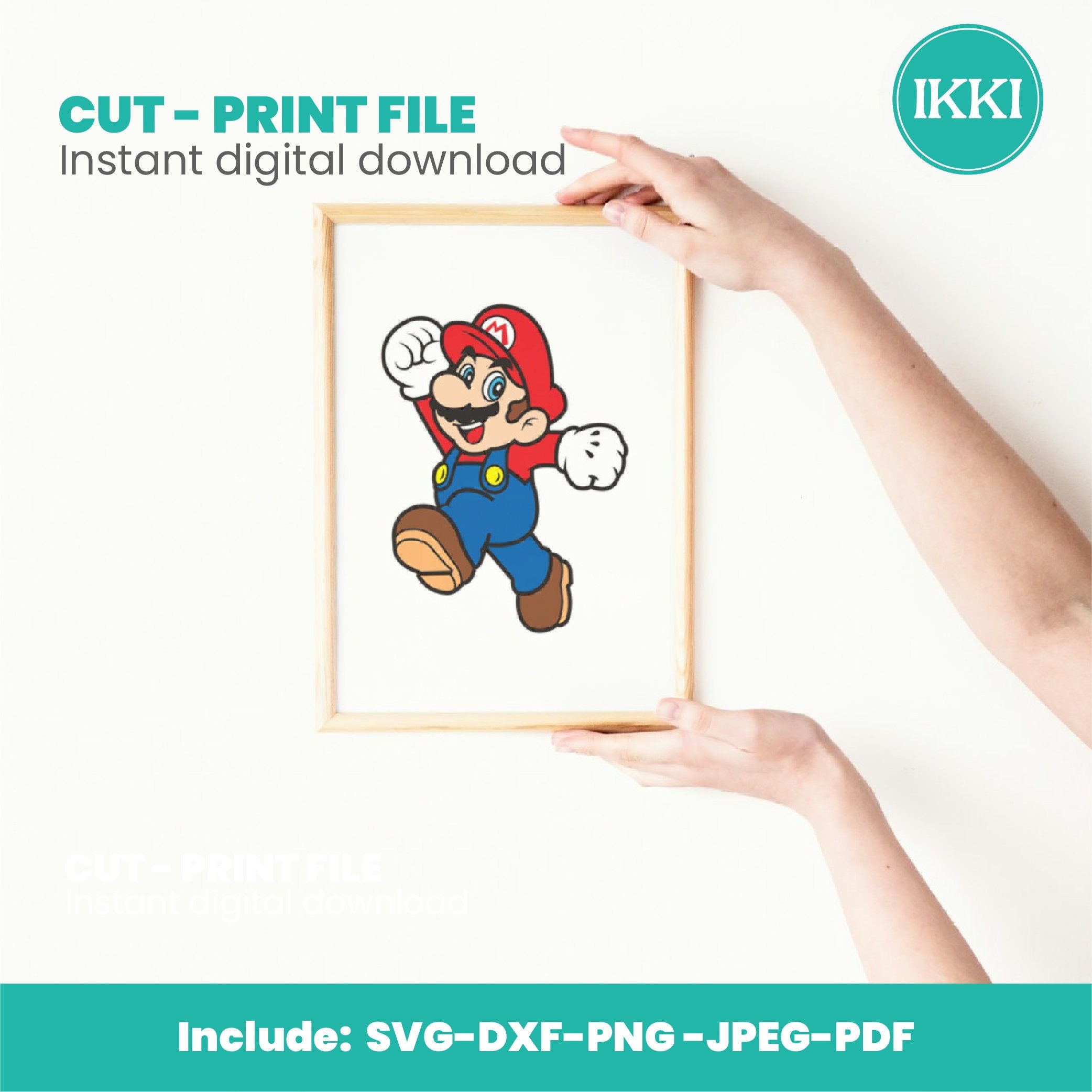 Super Mario, Mario Bros, Cut Files, DXF, SVG, PNG, Pdf, Jpg, Cricut ...