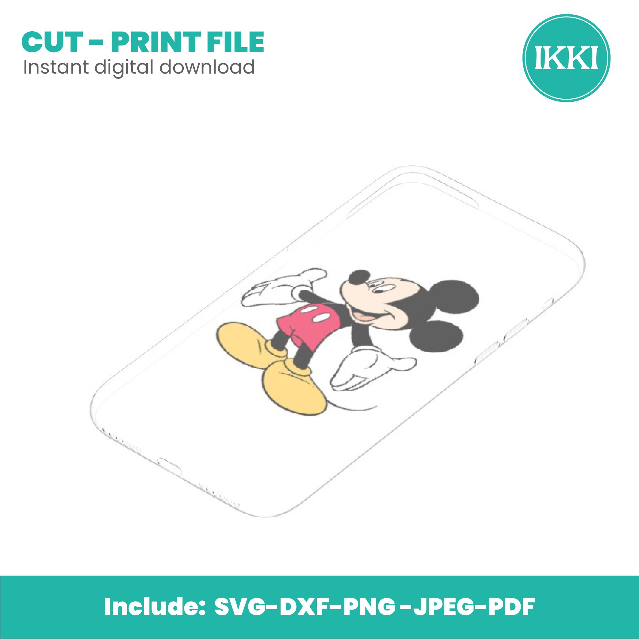 Mickey Mouse, Mickey Cut Files, DXF, SVG, PNG, Pdf, Jpg, Cricut ...
