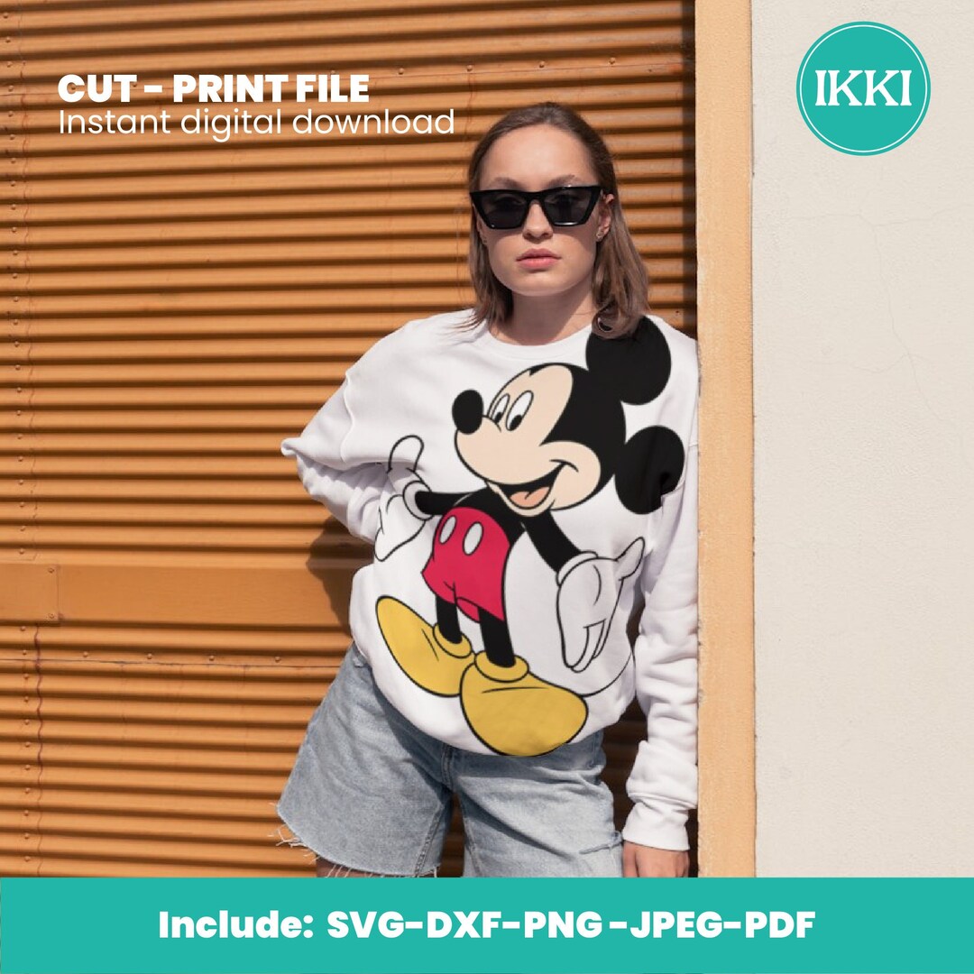 Mickey Mouse, Mickey Cut Files, DXF, SVG, PNG, Pdf, Jpg, Cricut ...