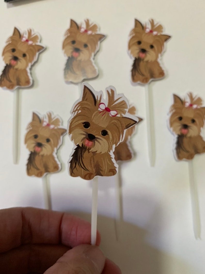 Yorkie Party Dog Birthday, Digital File, Custom Poster, Sticker, Cake ...